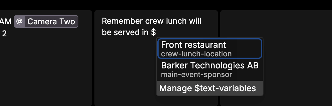 Text Variables | Rundown Studio
